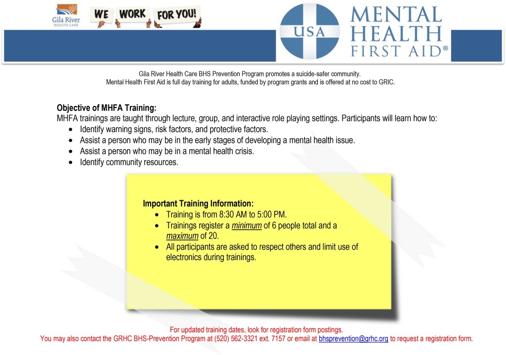 MHFA General Info Flyer – Gila River Health Care