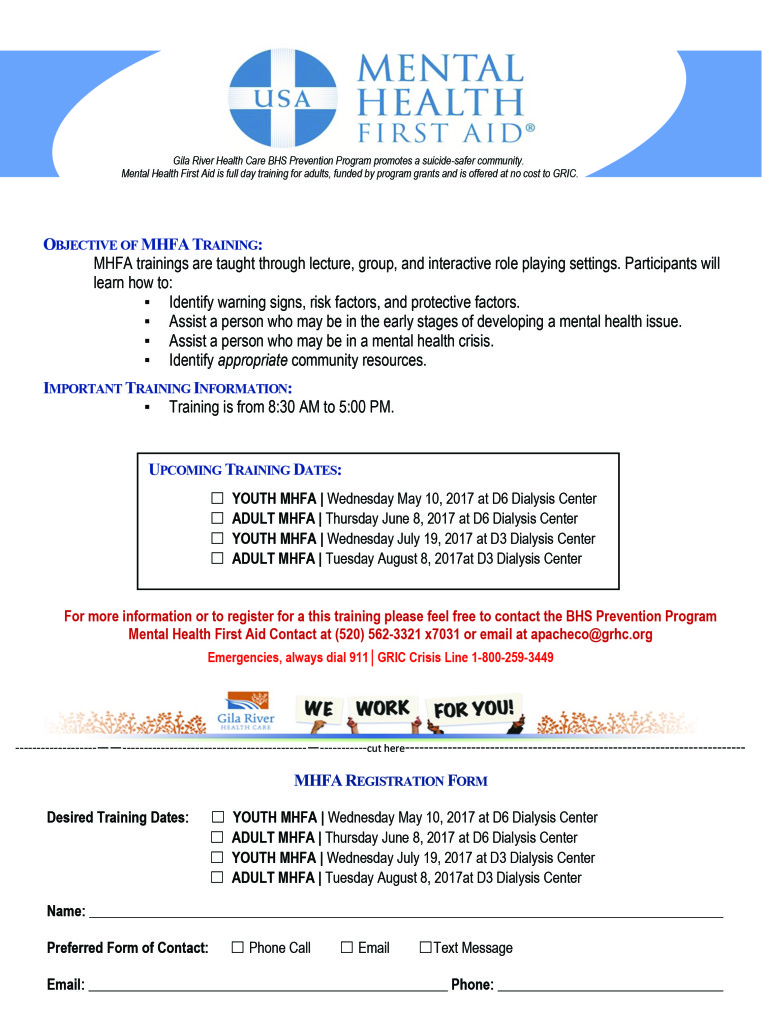 MHFA REGISTRATION FORM – Gila River Health Care